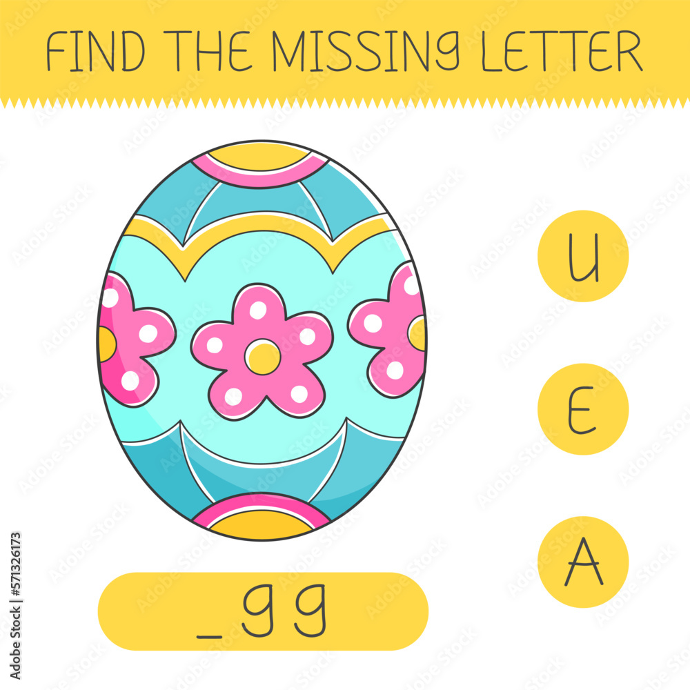 Find the missing letter is an educational game for kids with easter egg ...