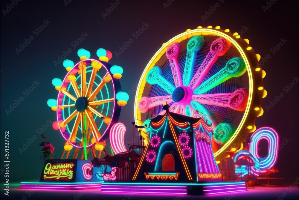amusement park Funfair and carnival rides generative ai Funtime ...