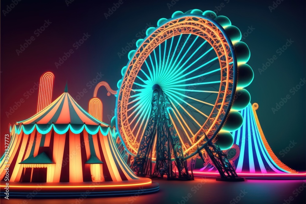 amusement park Funfair and carnival rides generative ai Funtime ...