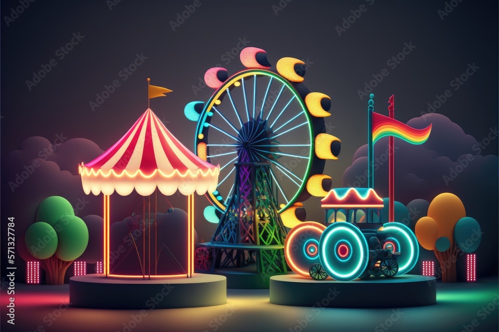 amusement park Funfair and carnival rides generative ai Funtime ...