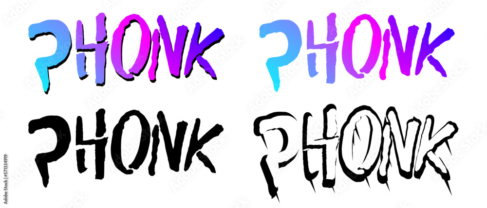 Cool inscription "Phonk" in graffiti style. Phonk text modern style ...