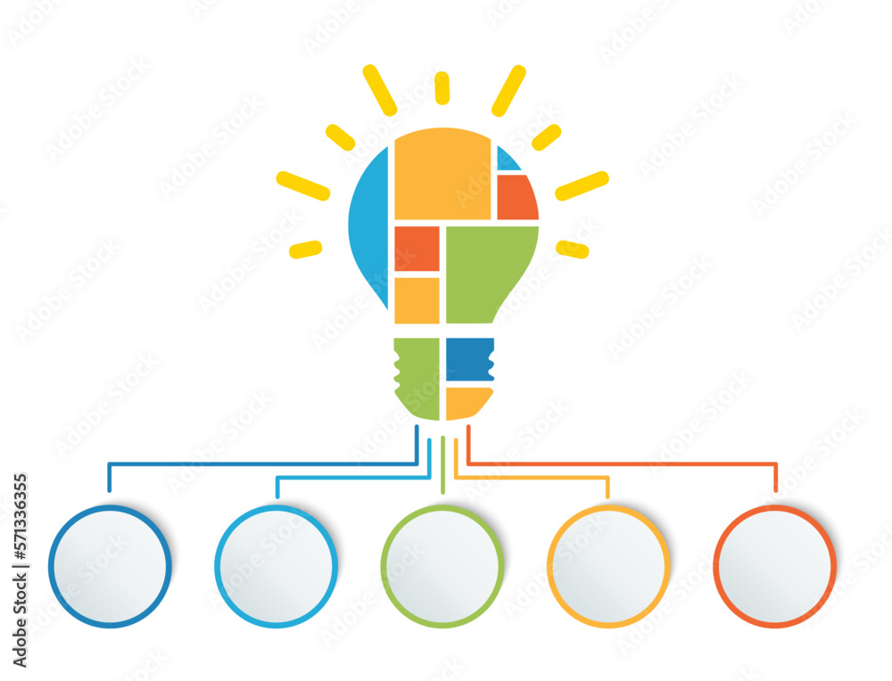 Infographic Big idea for business. 5 step chart info graphic. Color ...