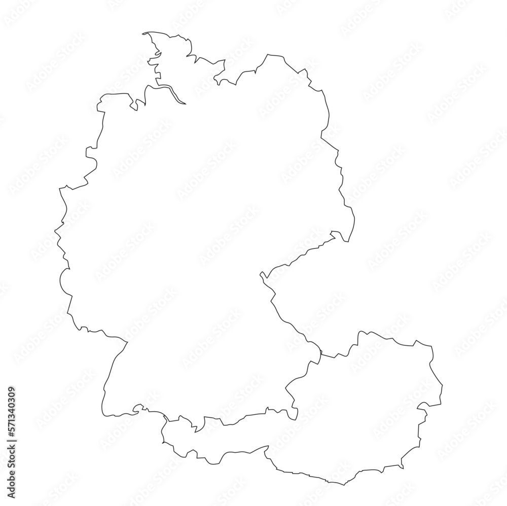 Fototapeta mapa świata dla dzieci Austria and Germany - map country ...