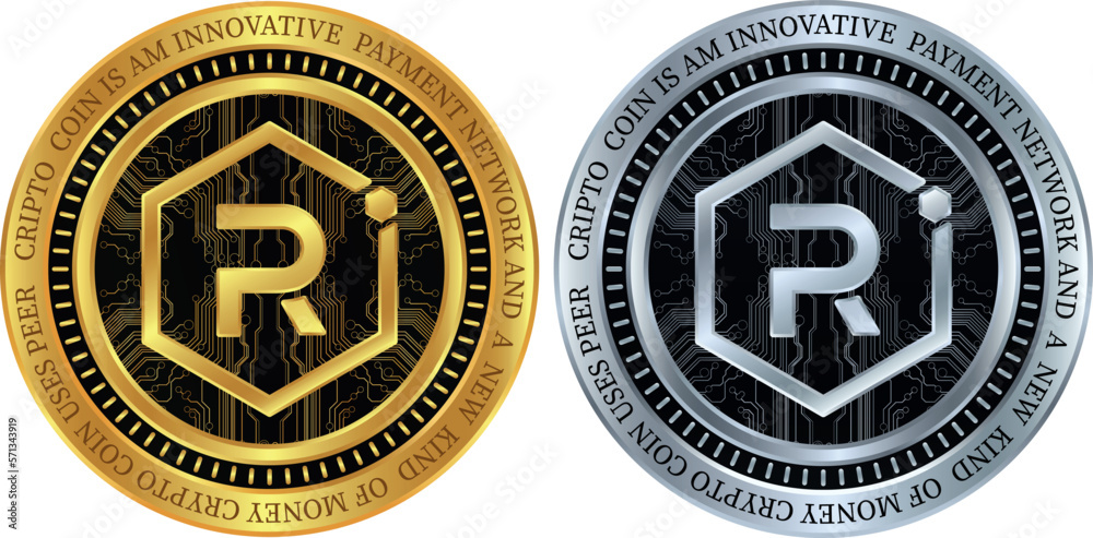 raydium-ray virtual currency logo. vector illustrations. 3d ...