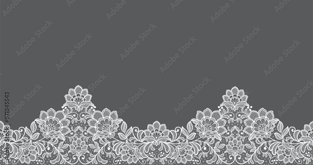 Seamless abstract lace floral background. White lace flowers. Vector ...