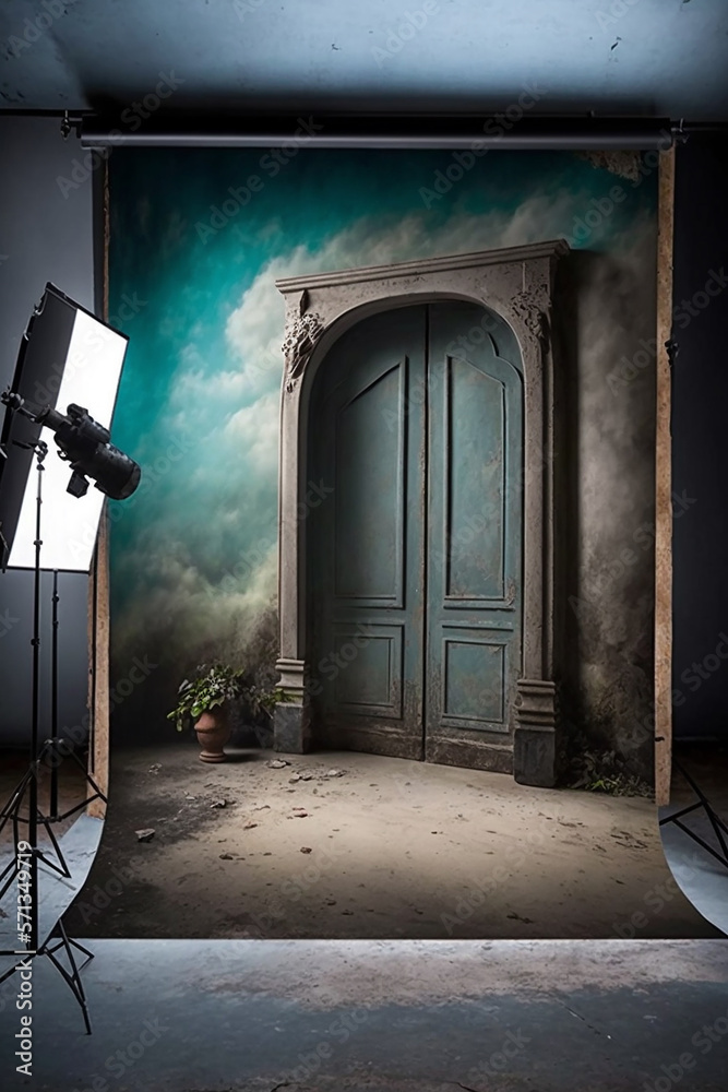 estúdio fotografico com fundo e flashs de estúdio Stock Illustration ...