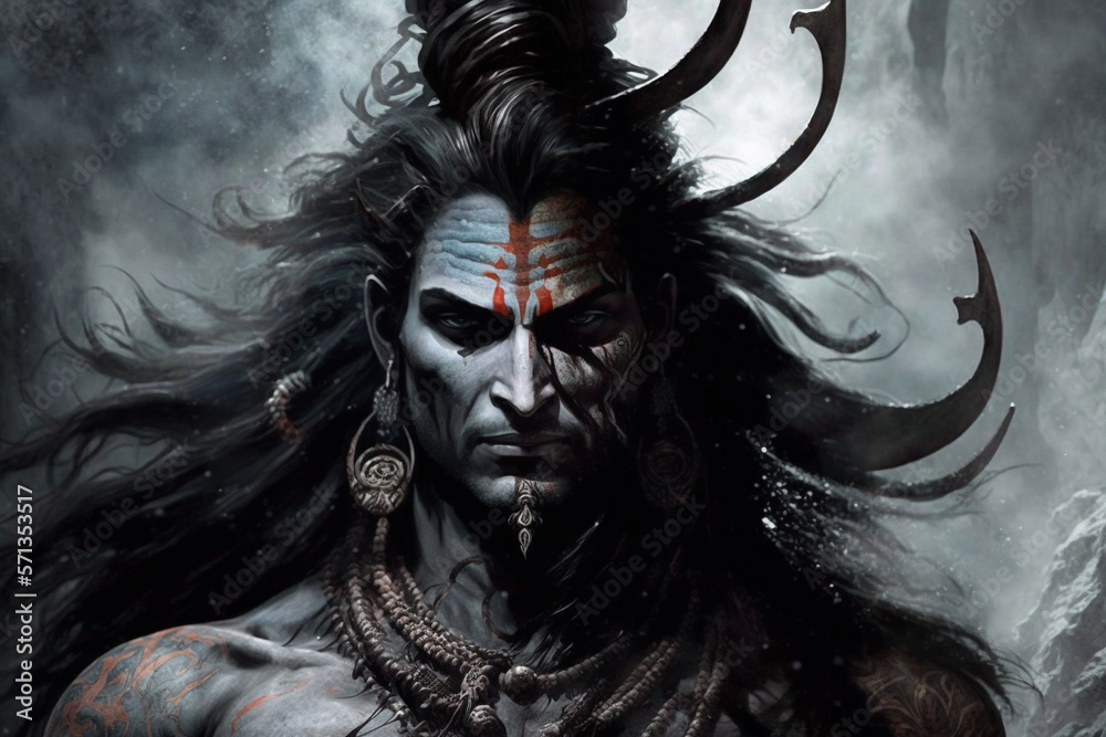 Hindu god Shiva lord representation. Hinduism religion concept. Ai ...