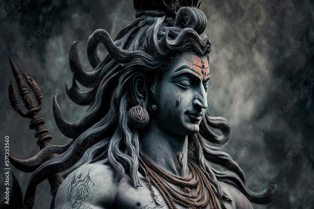 Hindu god Shiva lord representation. Hinduism religion concept. Ai ...