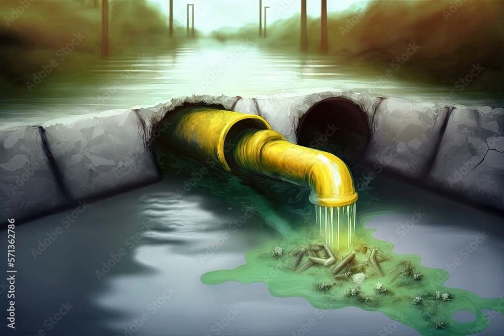 The filthy, poisoned water is dumped into the river through a ...