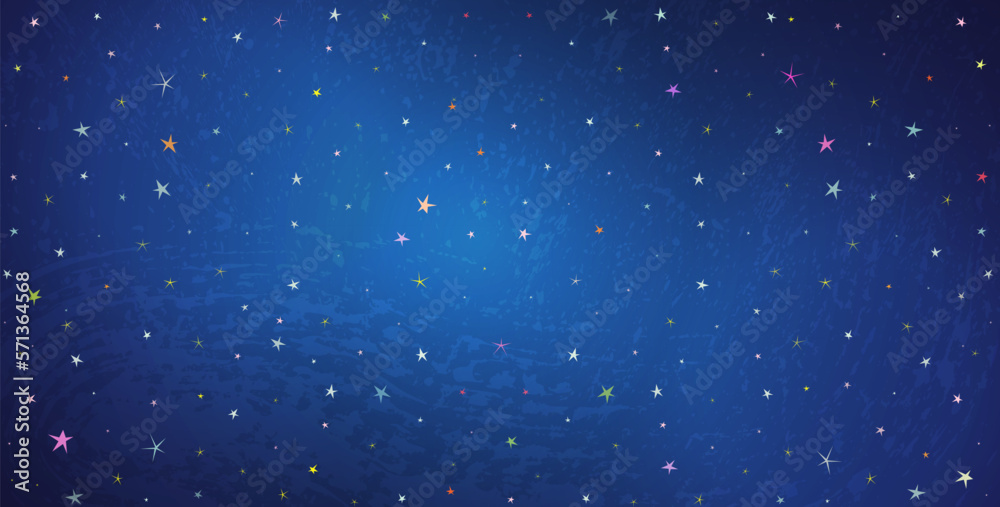 Colorful shiny stars in the night sky, outer space background for kids ...