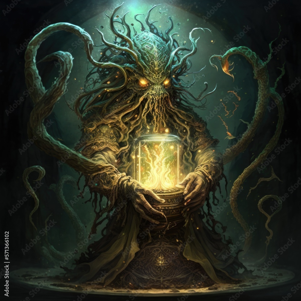 ancient ritual to summon an eldritch abomination, fantasy art, AI ...