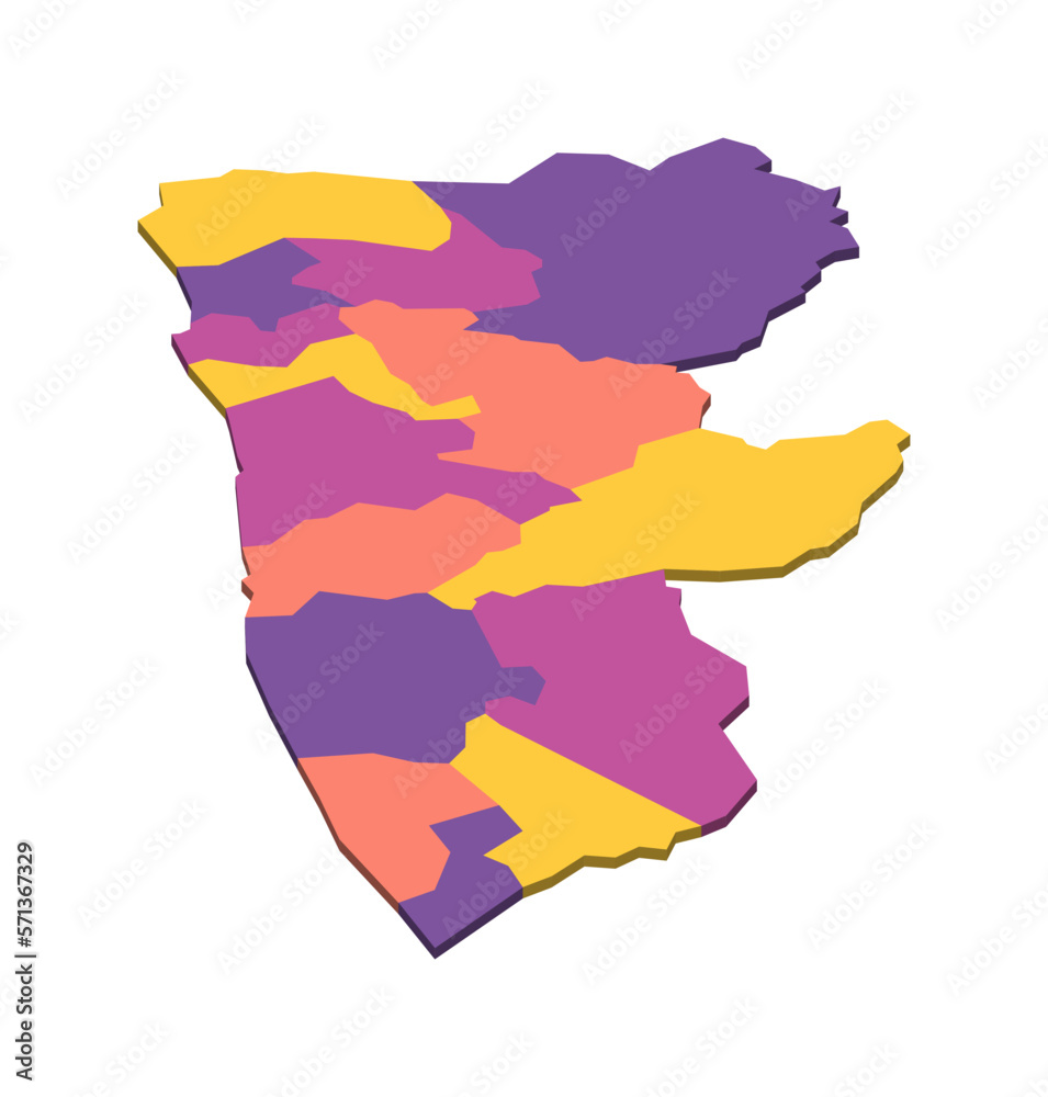 Liberia political map of administrative divisions - counties. Isometric ...