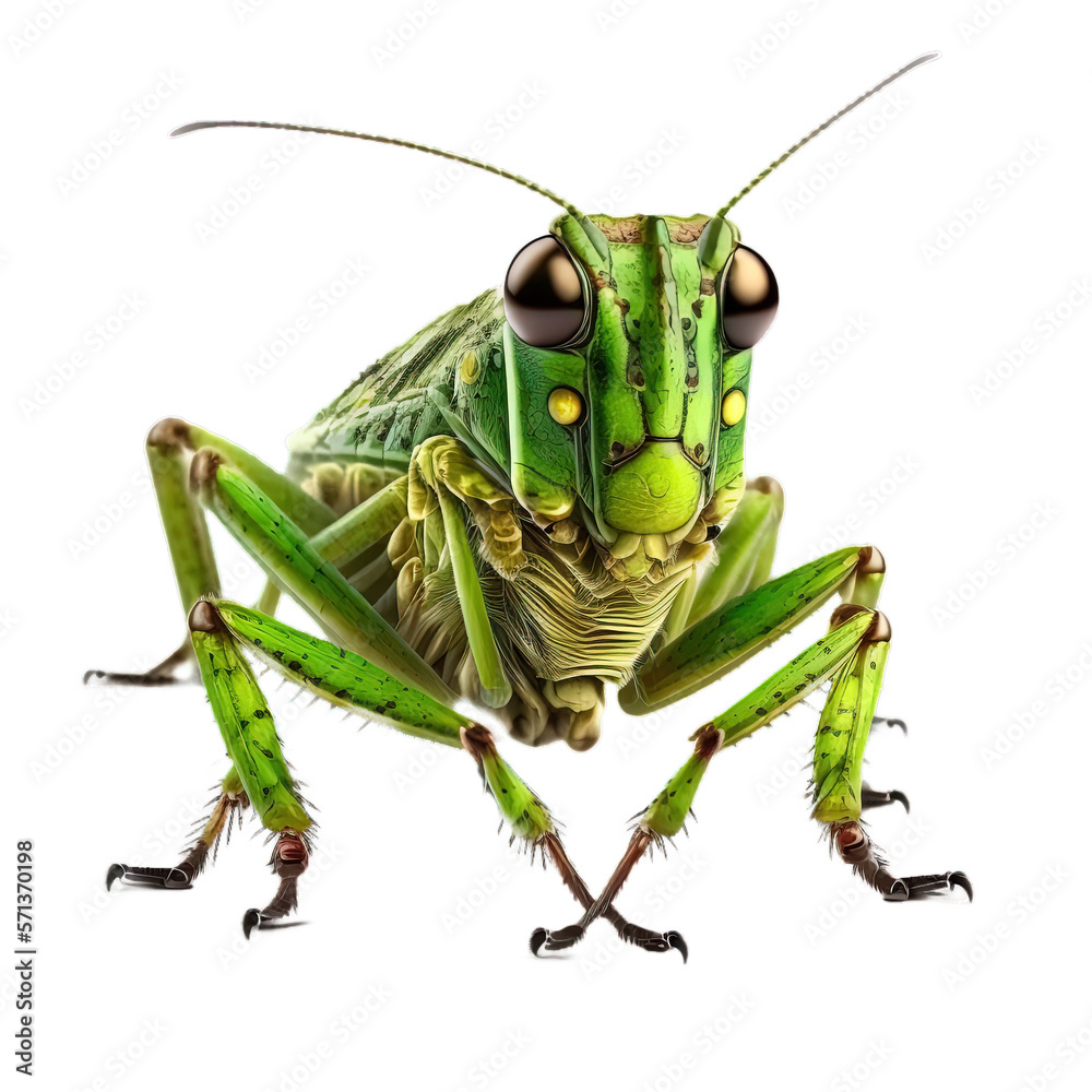 Closeup green grasshopper isolated PNG on transparent background Stock ...