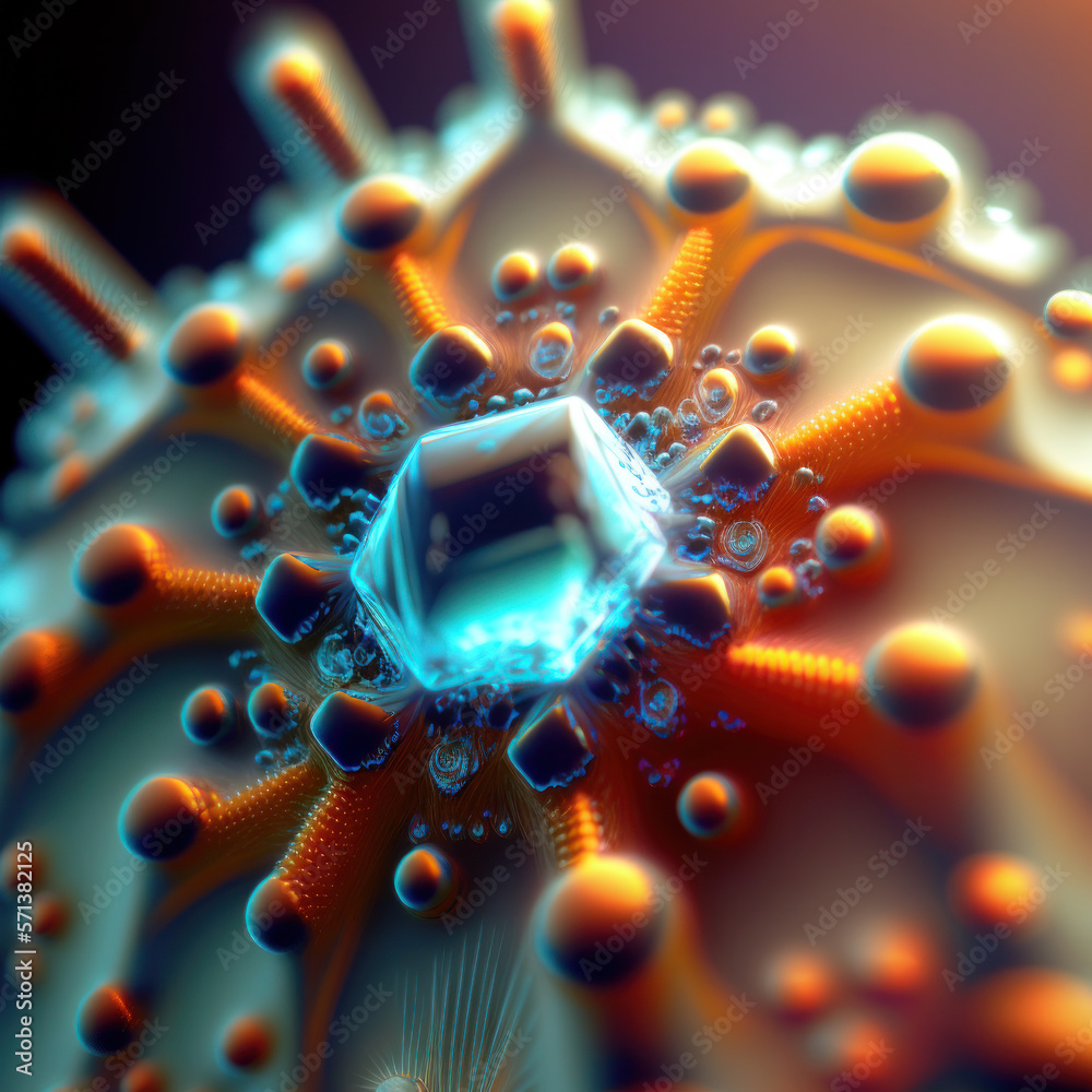 Nanotechnology concept future electronic microchip of Central Processing Unit Artificial ...