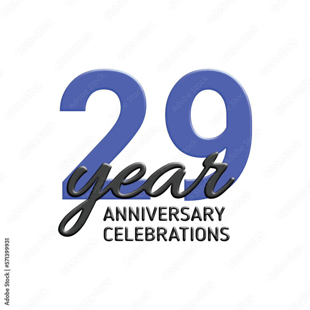 29th anniversary celebration logo design. vector festive illustration ...