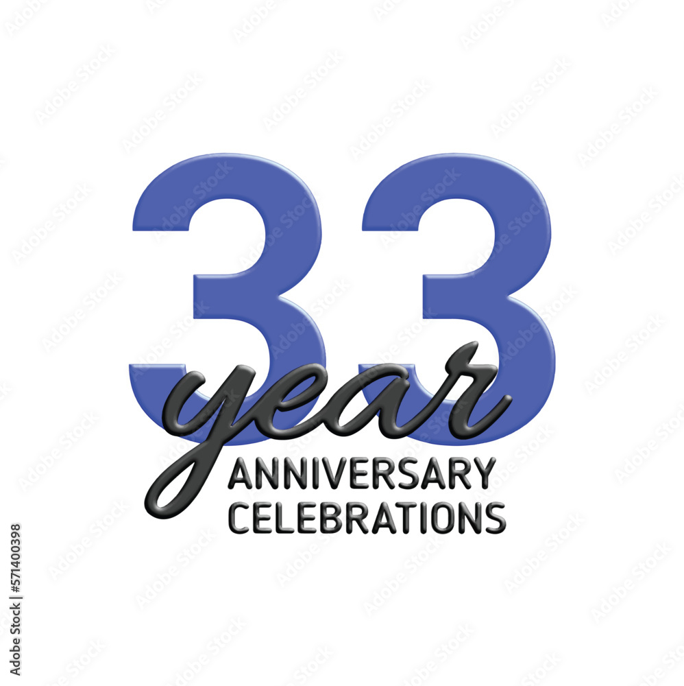 33th anniversary celebration logo design. vector festive illustration ...