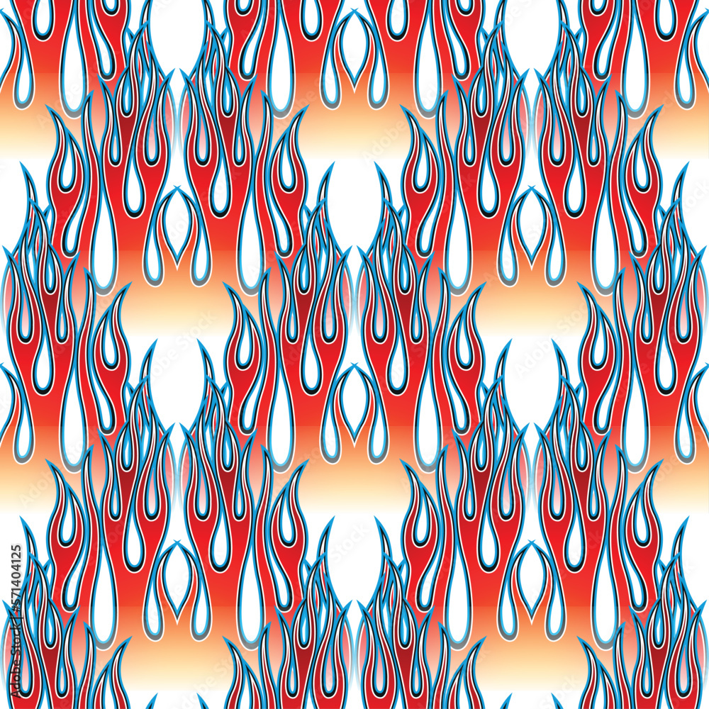 Flames wallpaper design vector image. Repeating fire flame background ...