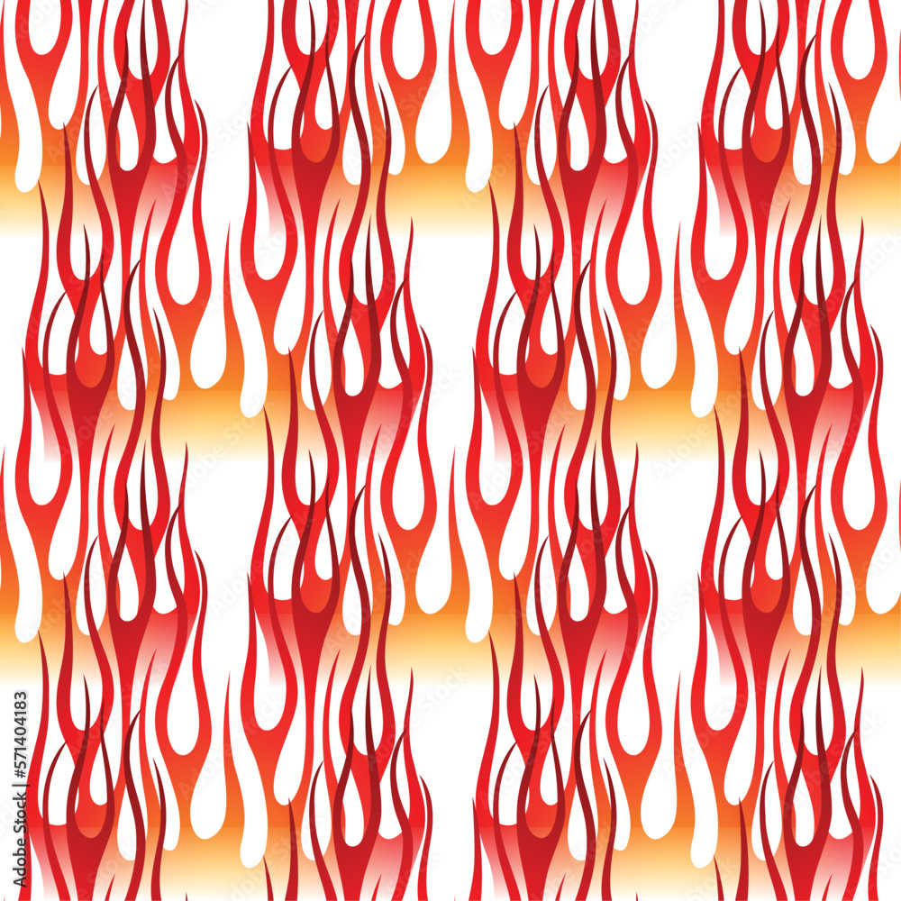 Seamless pattern vector fire flame image. Fire flames repeating tile ...
