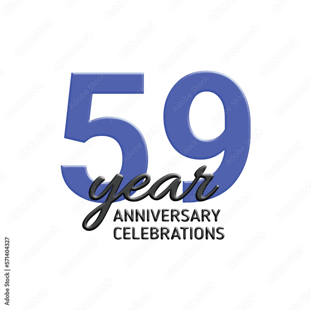 59th anniversary celebration logo design. vector festive illustration ...