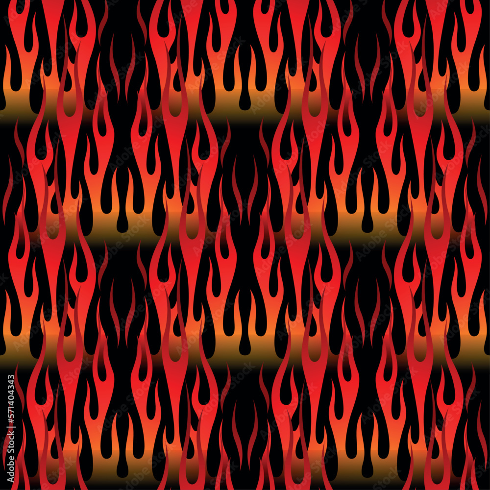 Fire flames wallpaper seamless pattern background vector image. Fire ...