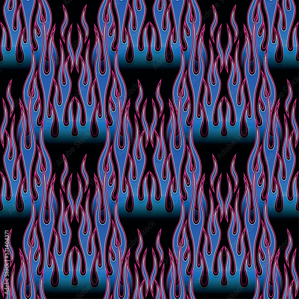 Seamless pattern vector fire flame image. Fire flames repeating tile ...