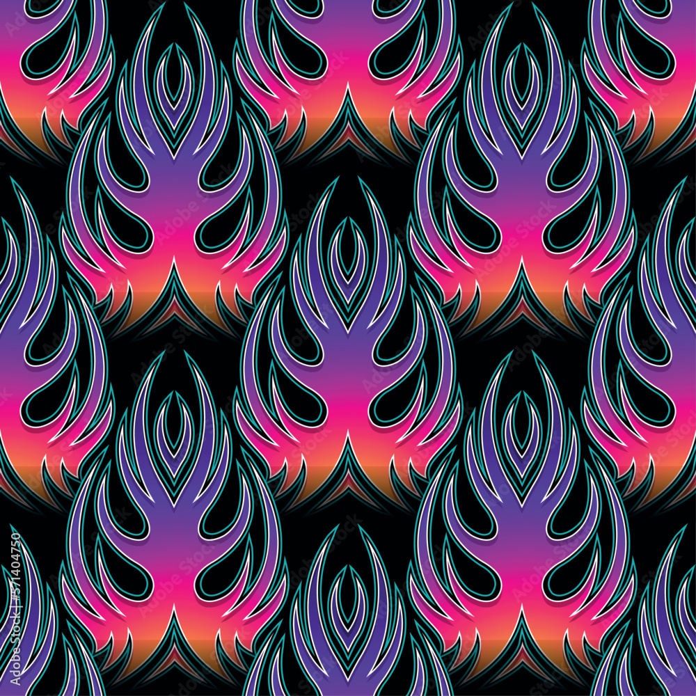 Vecteur Stock Burning fire flame seamless pattern vector art image ...
