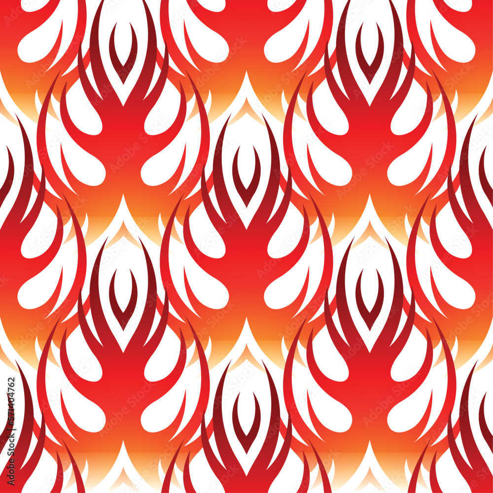 Fire flames wallpaper seamless pattern background vector image. Fire ...