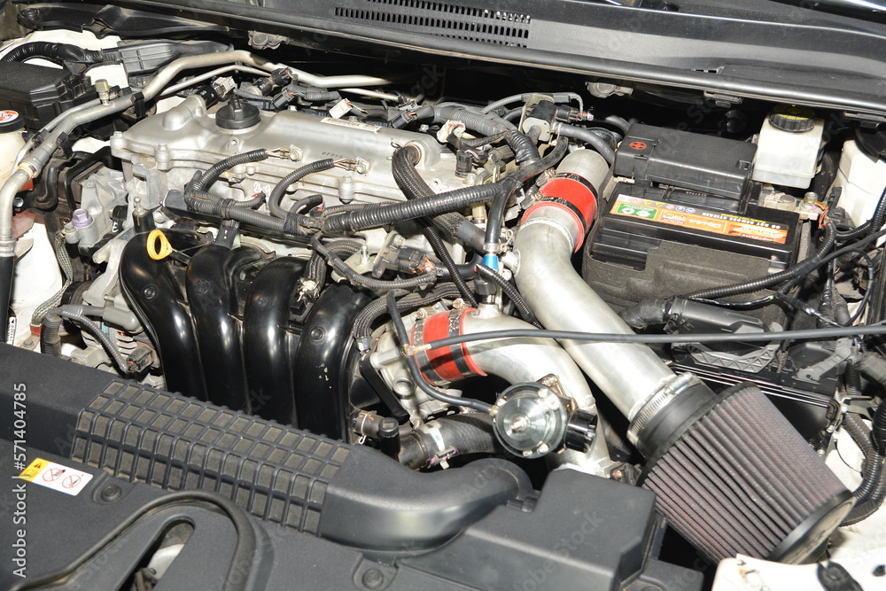 Toyota corolla engine at Manila Auto Salon in Pasay, Philippines Stock ...