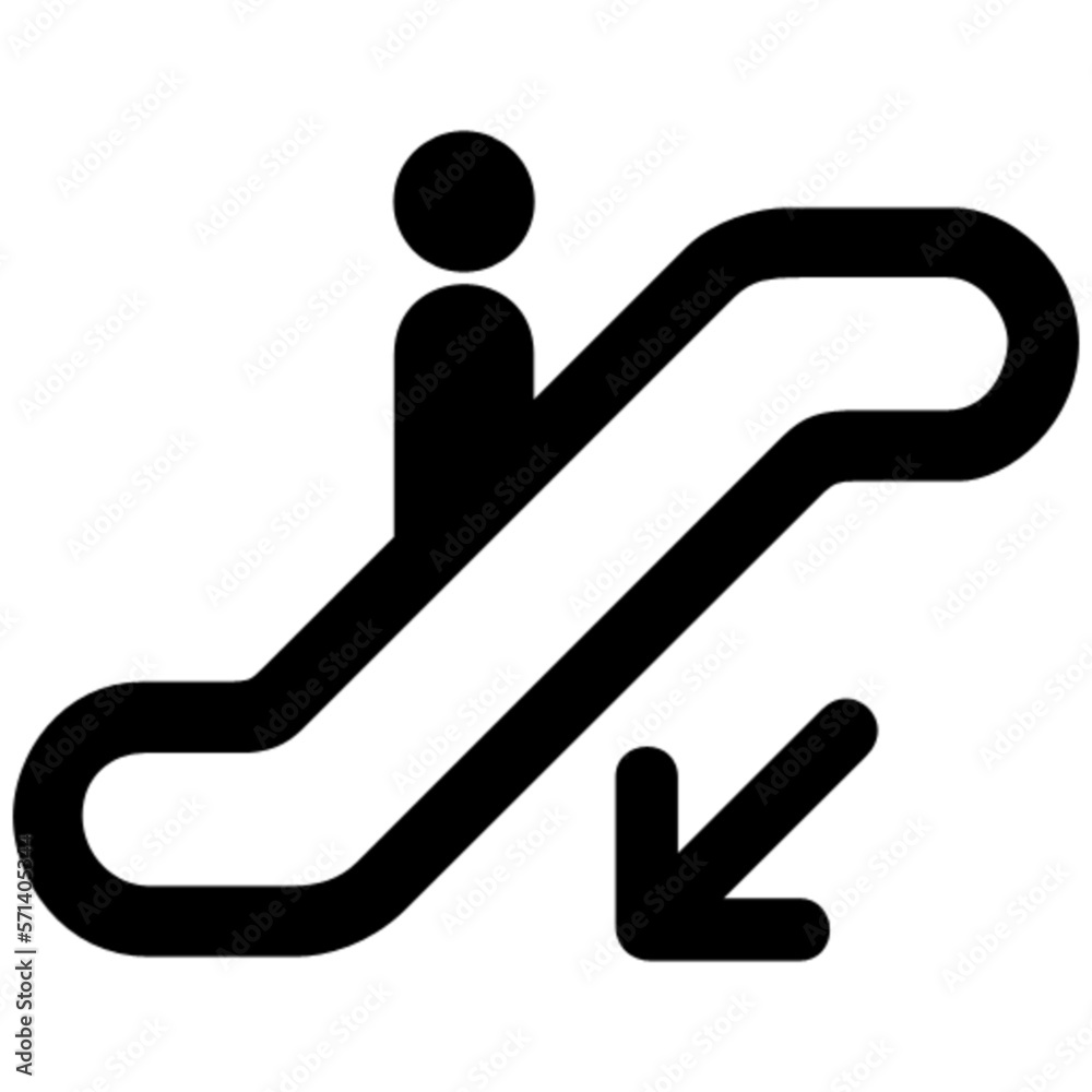 escalator down vector, icon, symbol, logo, clipart, isolated. vector ...