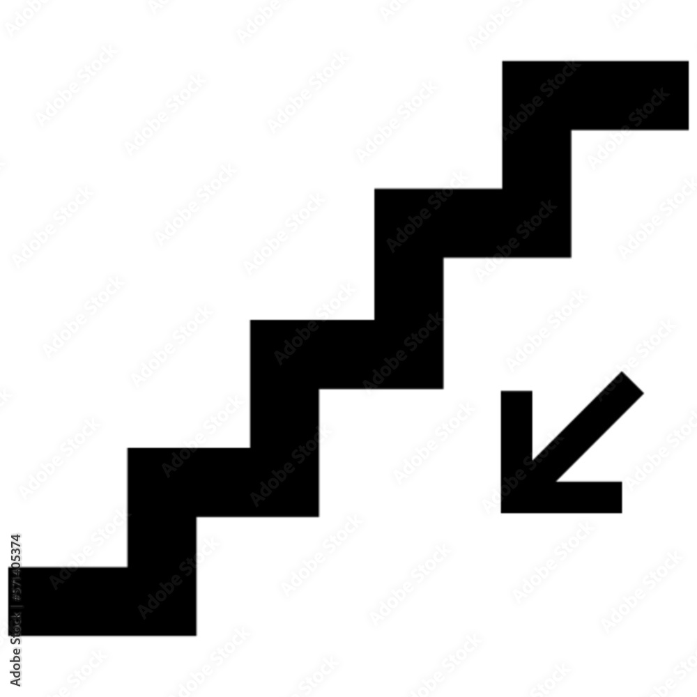 down stairs vector, icon, symbol, logo, clipart, isolated. vector ...