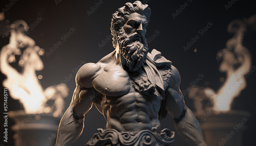 Statue of The Greek God Zeus Stock Illustration | Adobe Stock