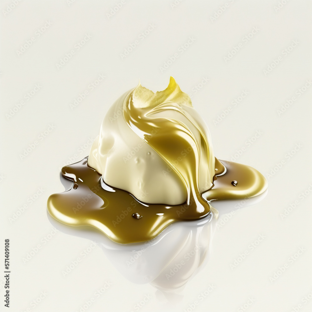Edible pure golden dessert. Edible gold is pure, unmixed with other ...