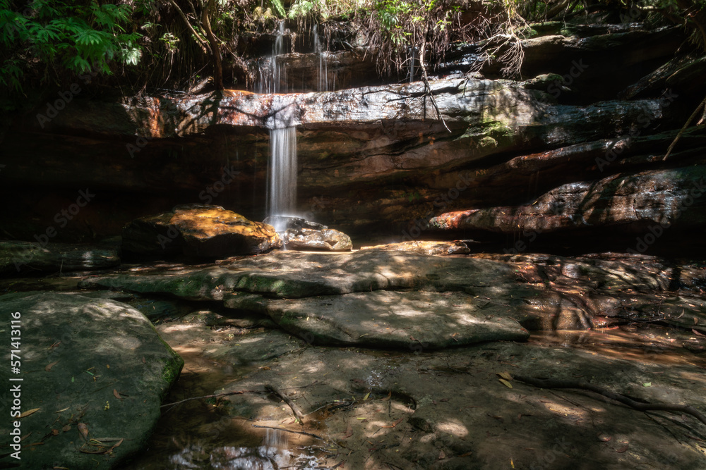 Small waterfall at Somersby Falls in Brisbane Waters National Park in ...