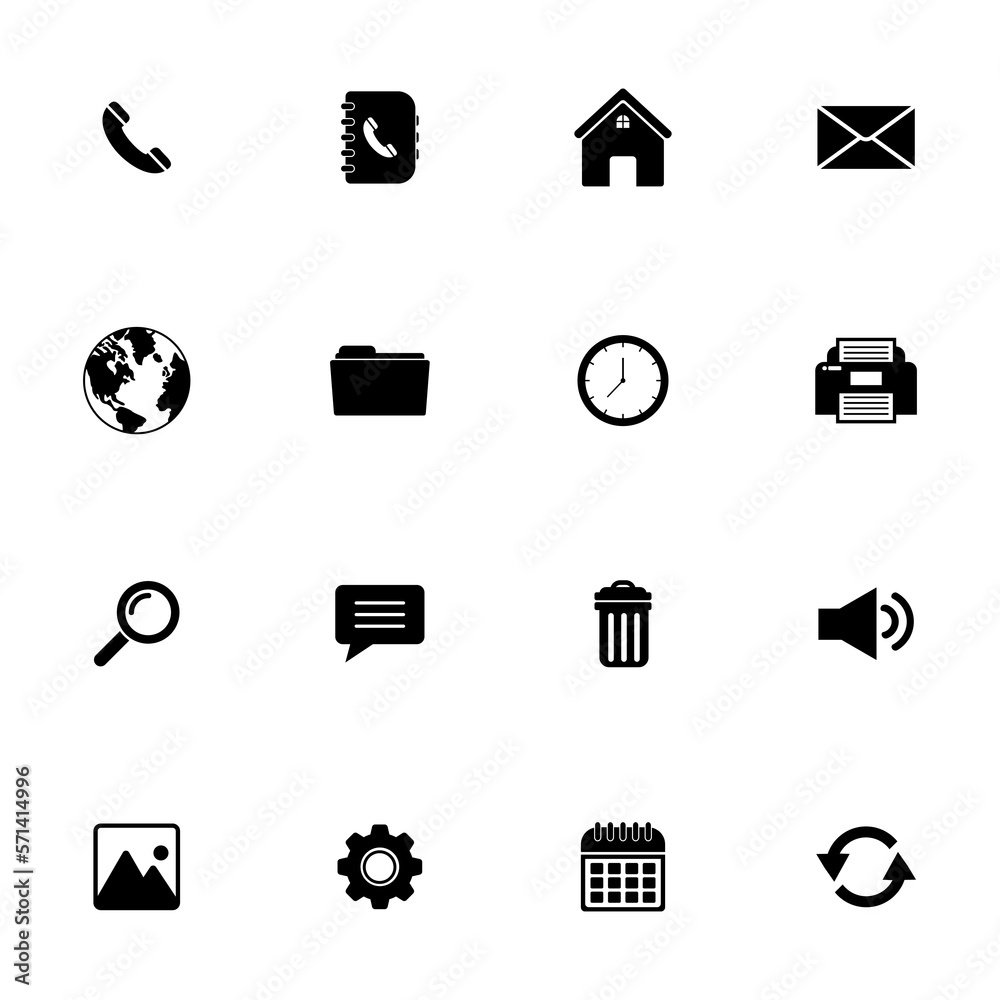 web icon set, contact us icon set, social media icon set vector sign ...