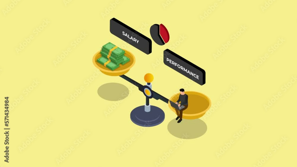 Balancing employee salary and performance 3d animation Stock-Video ...