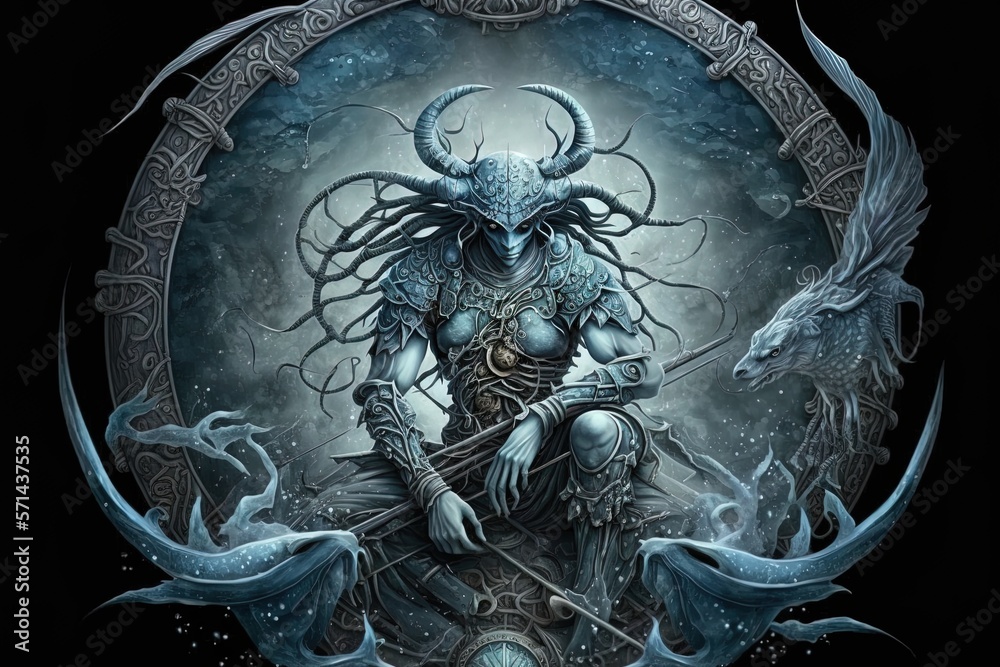 Backdrop of sacred zodiac Cancer symbols, astrology, alchemy, magic ...