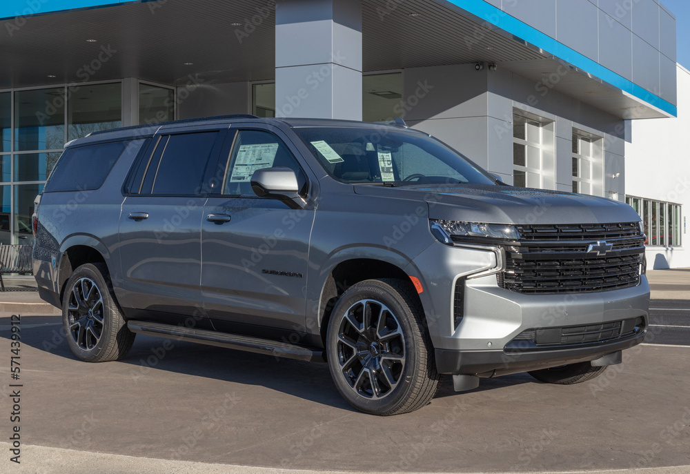Chevrolet Suburban display at a dealership. Chevy offers the Suburban ...