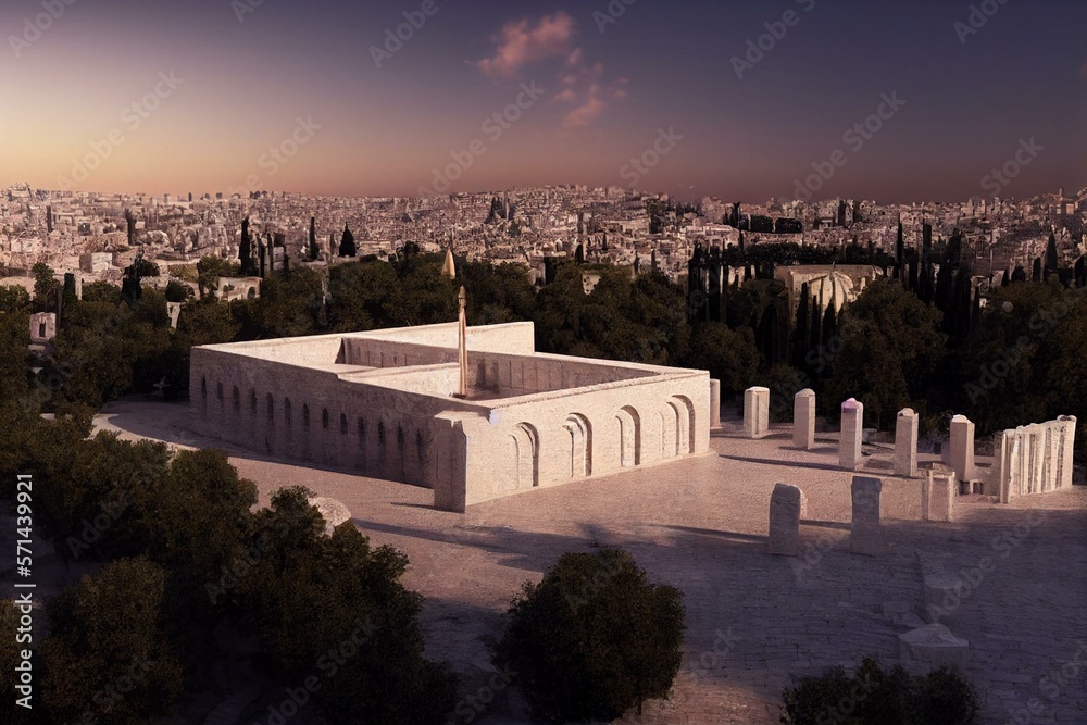 Holy Jewish Temple Model in Jerusalem Israel. Generative AI Stock ...