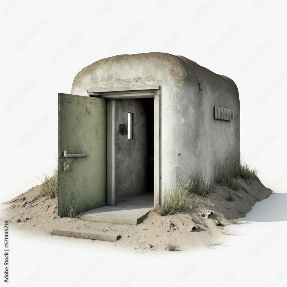 Detailed illustration of the entrance to an underground doomsday ...
