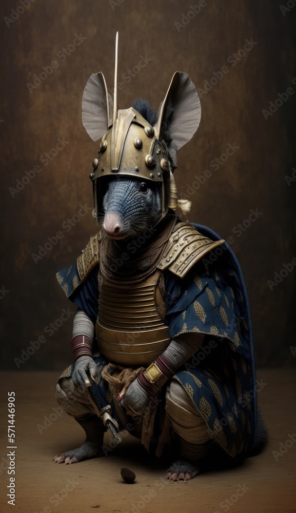 Majestic Animal Aardvark Shogun in Samurai Armor: A Depiction of ...