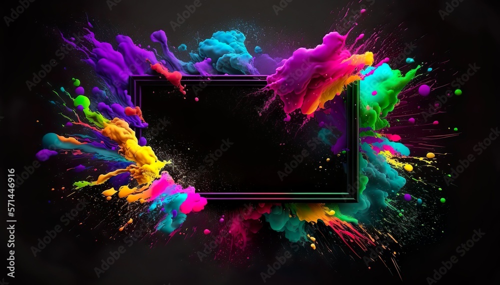 Colorfull Acrylic Paint Splash, Futuristic Pastel Background with ...