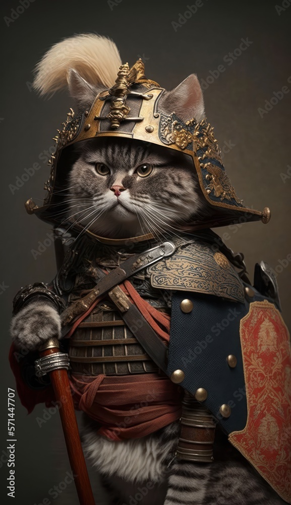 Majestic Animal German Rex Shogun in Samurai Armor: A Depiction of ...