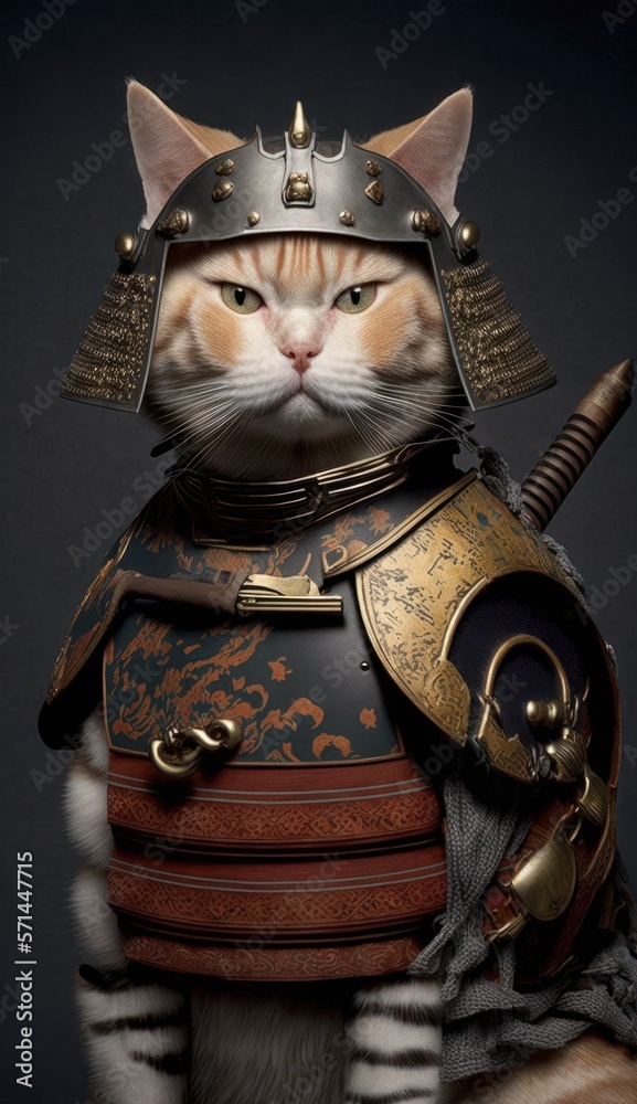 Majestic Animal German Rex Shogun in Samurai Armor: A Depiction of ...