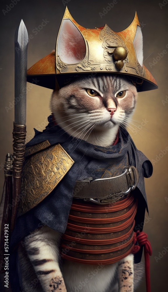 Majestic Animal Javanese Shogun in Samurai Armor: A Depiction of ...