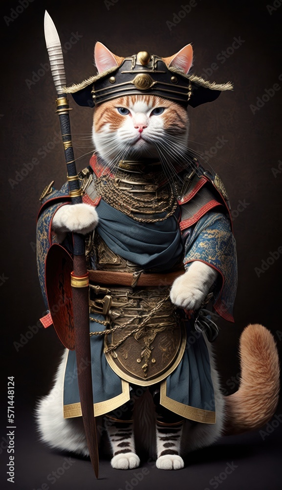 Majestic Animal Minuet Shogun in Samurai Armor: A Depiction of Japanese ...