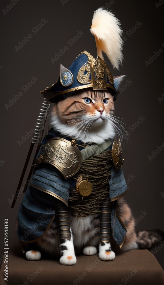 Majestic Animal Minuet Shogun in Samurai Armor: A Depiction of Japanese ...