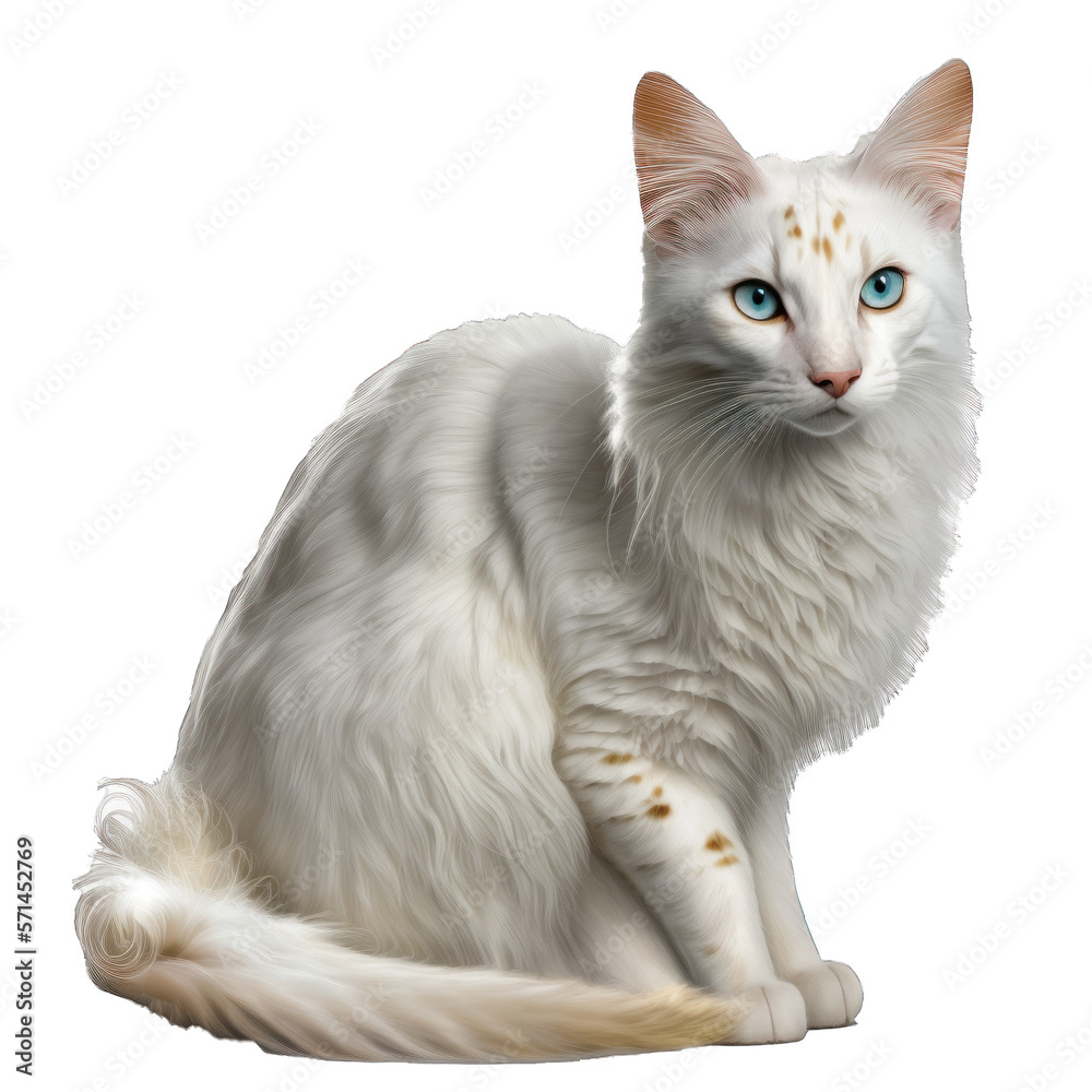 Animal Turkish Angora cat Design Elements Isolated Transparent ...