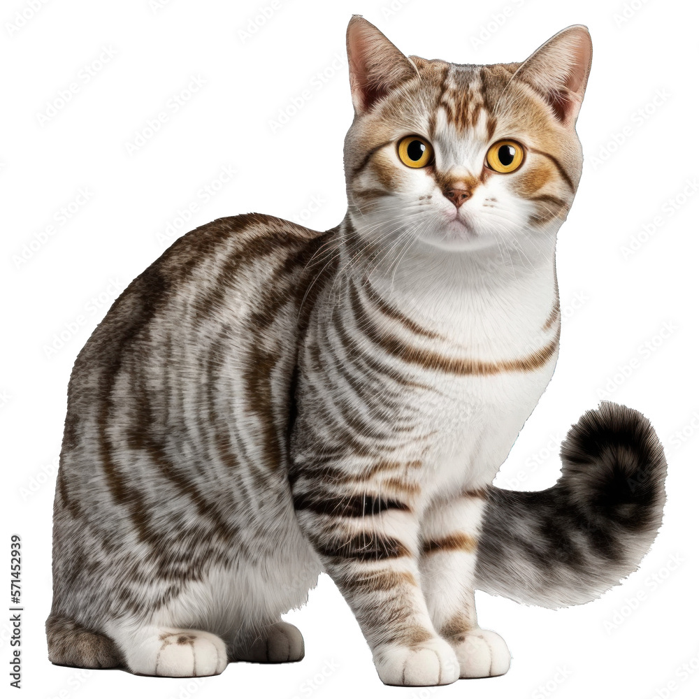 Animal American Wirehair cat Design Elements Isolated Transparent ...