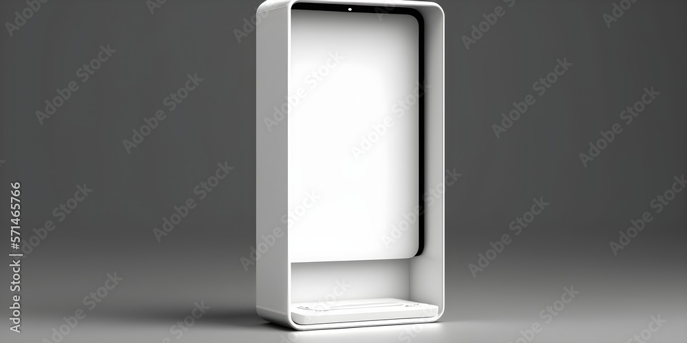 White object on a white wall, white modern design and white abstract ...