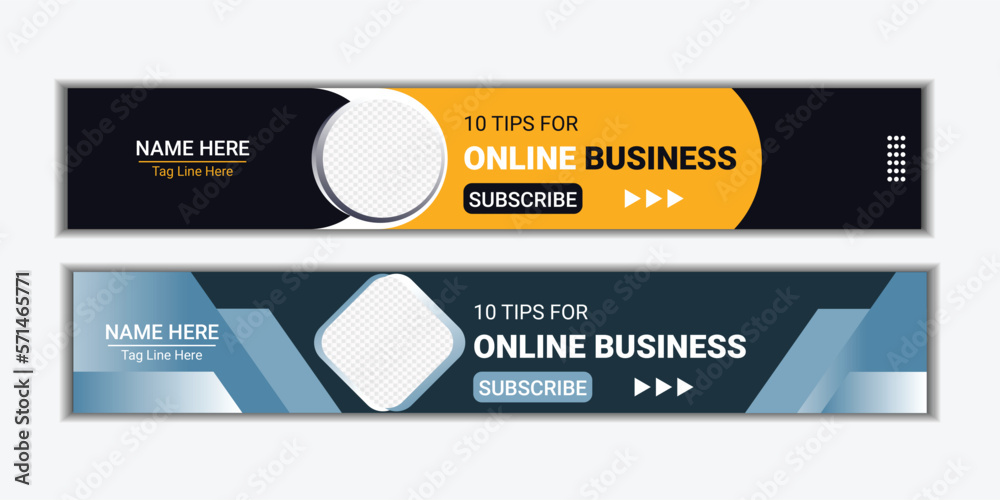 Youtube banner channel art Design For Corporate Busines Stock Vector ...